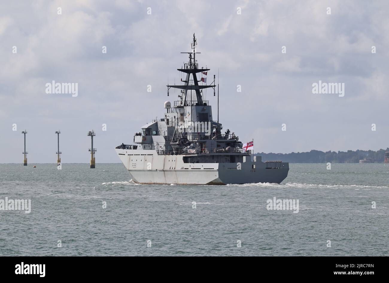 The Royal Navy River class offshore patrol vessel HMS TYNE sails from ...