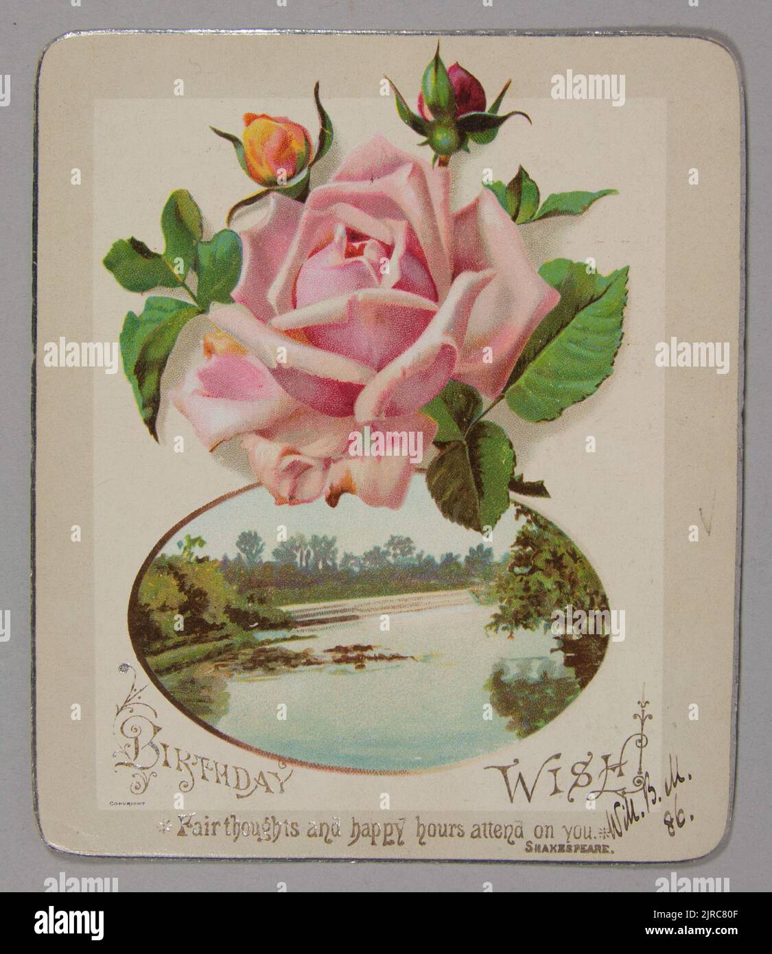 Birthday card, circa 1886, maker unknown. Gift of Miss Elizabeth ...
