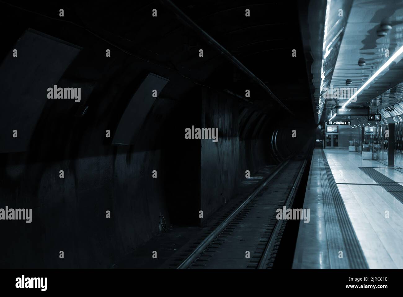 Empty metro station in Naples, Italy Stock Photo - Alamy