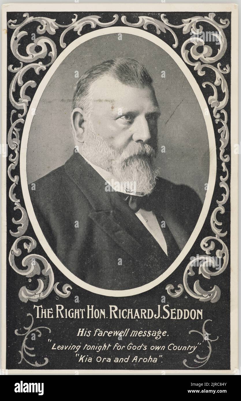 The Right Honourable Richard J Seddon, circa 1904, New Zealand, maker ...
