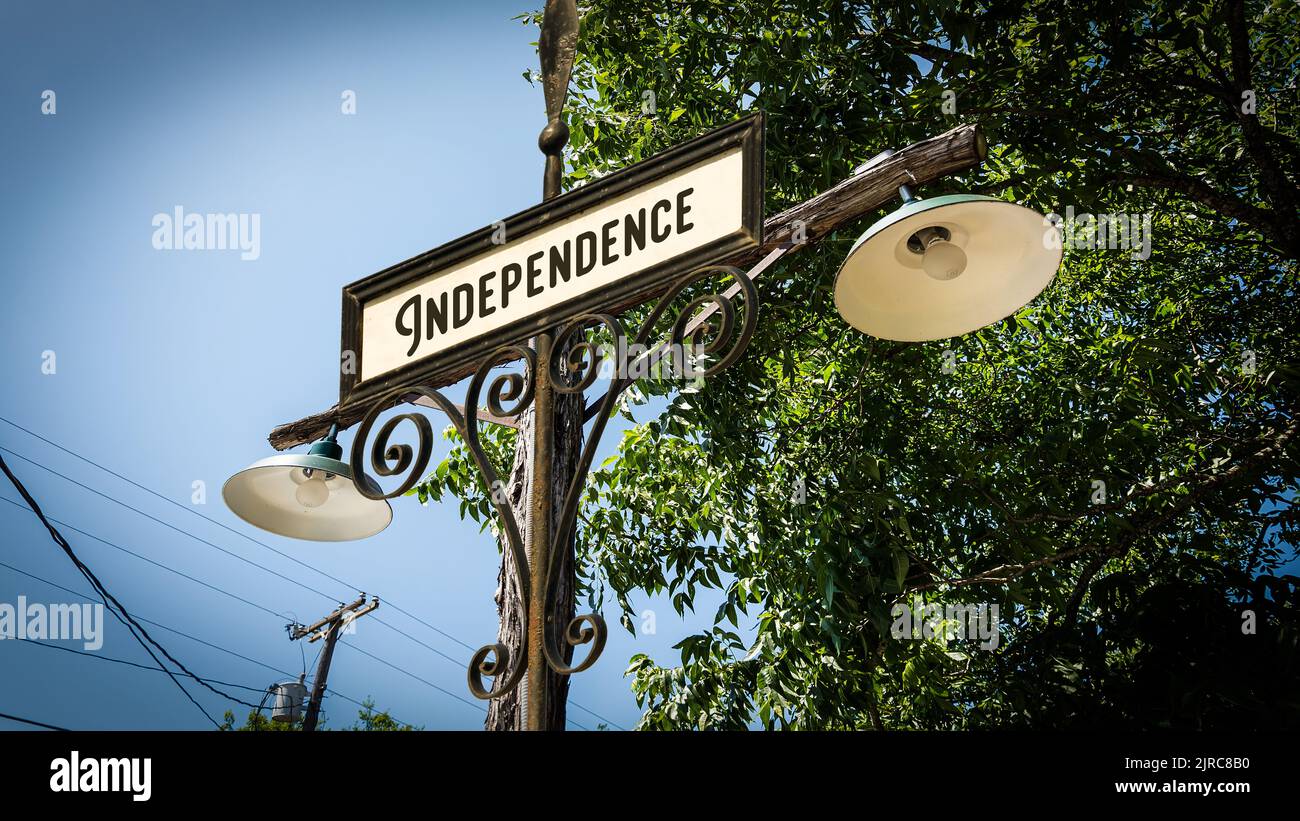 Street Sign the Direction Way to Independence Stock Photo - Alamy