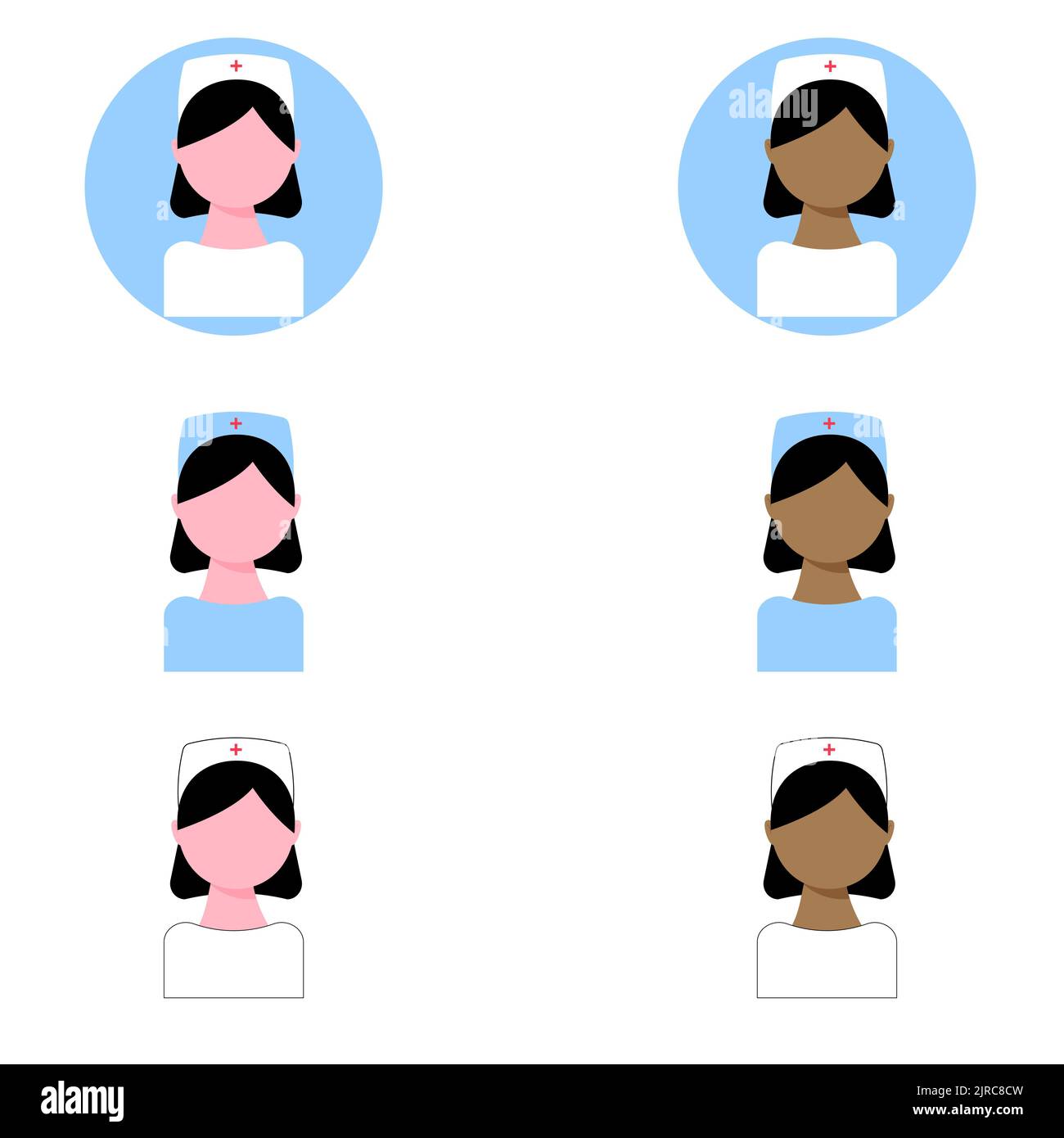 Doctor faceless icon in uniform. Flat style female. Vector illustration ...