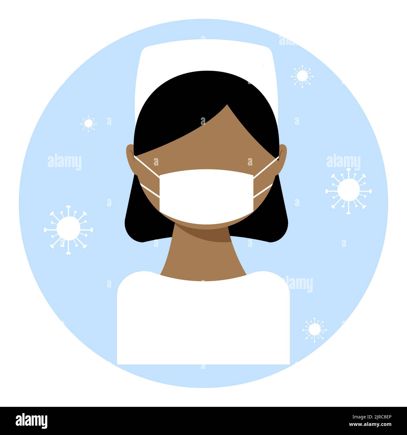 Doctor faceless icon in uniform and medical mask. Flat style female ...