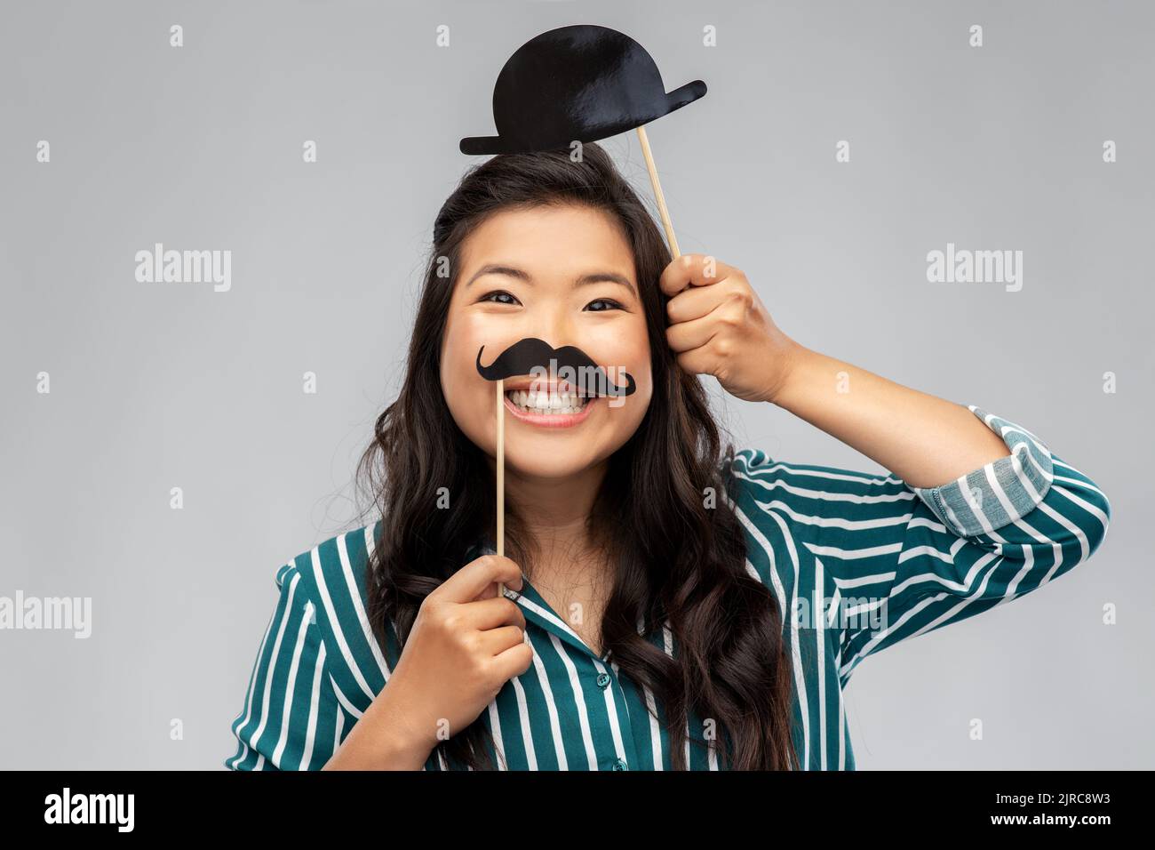 Funny asian woman party hat hi-res stock photography and images - Alamy