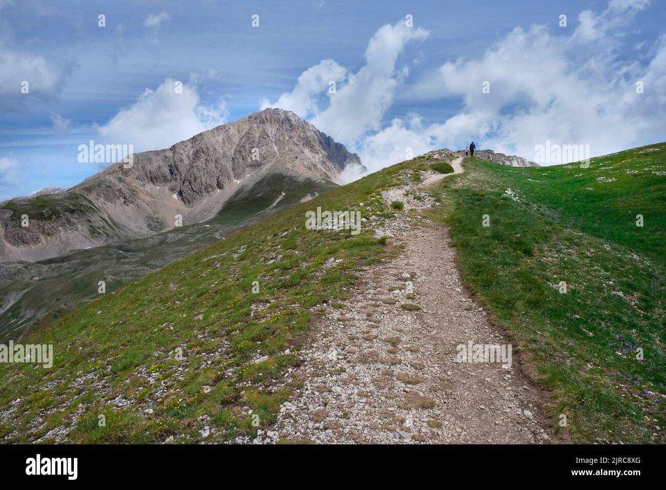 people walking on the path that leads to the duca degli abruzzi gran ...