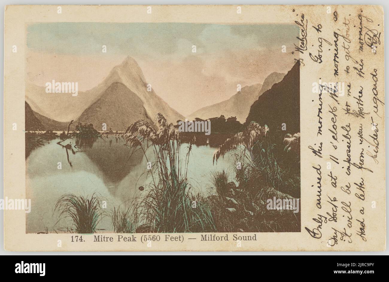 Mitre Peak (5560 feet), Milford Sound, 1906, Milford Sound, by Muir ...