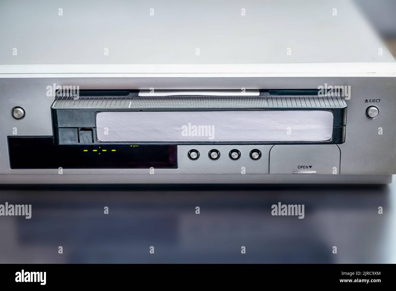 Combined VHS and CD player. playing old VHS cassettes, old electrical ...