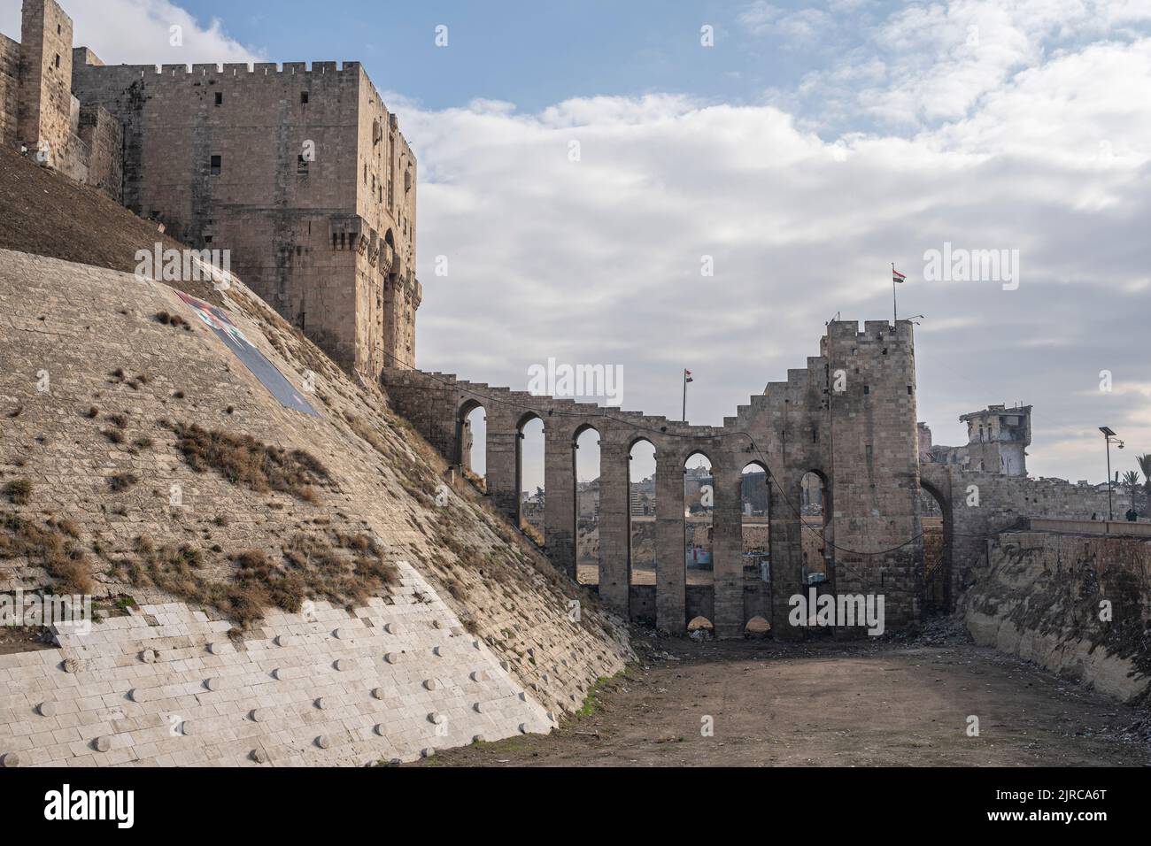 Historic building bridge archeology medieval town hi-res stock ...