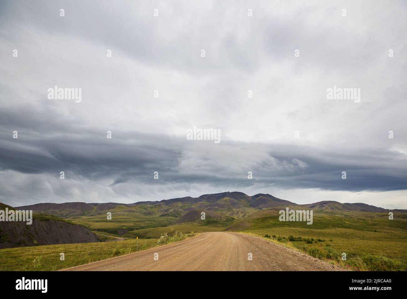Endless Dempster Highway near the arctic circle, remote gravel road ...