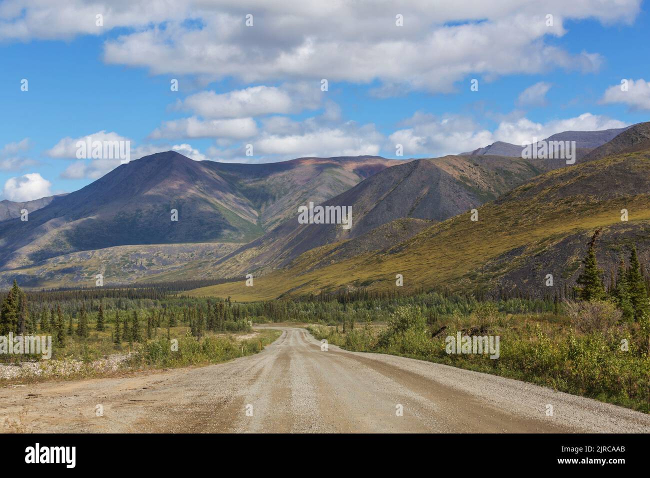 Endless Dempster Highway near the arctic circle, remote gravel road ...
