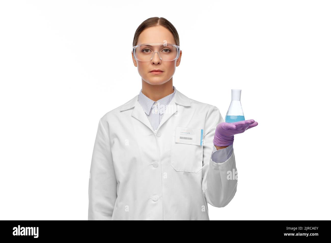 Chemical lab flask woman hi-res stock photography and images - Alamy