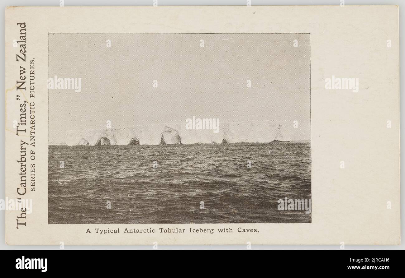A Typical Antarctic Tabular Iceberg with Caves, 1900-1910, Antarctica ...