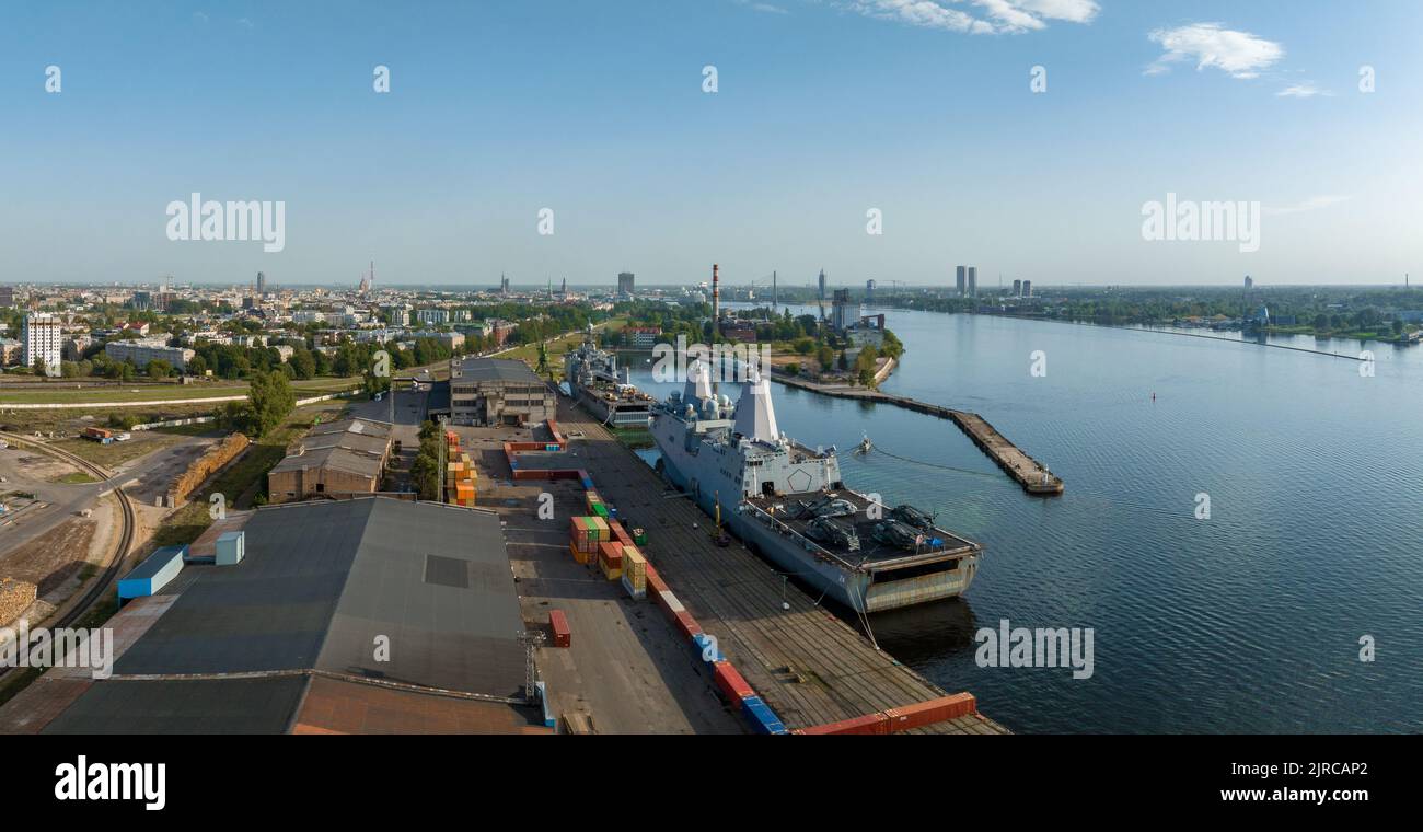 Combat ships of NATO countries in the port of Riga Stock Photo - Alamy