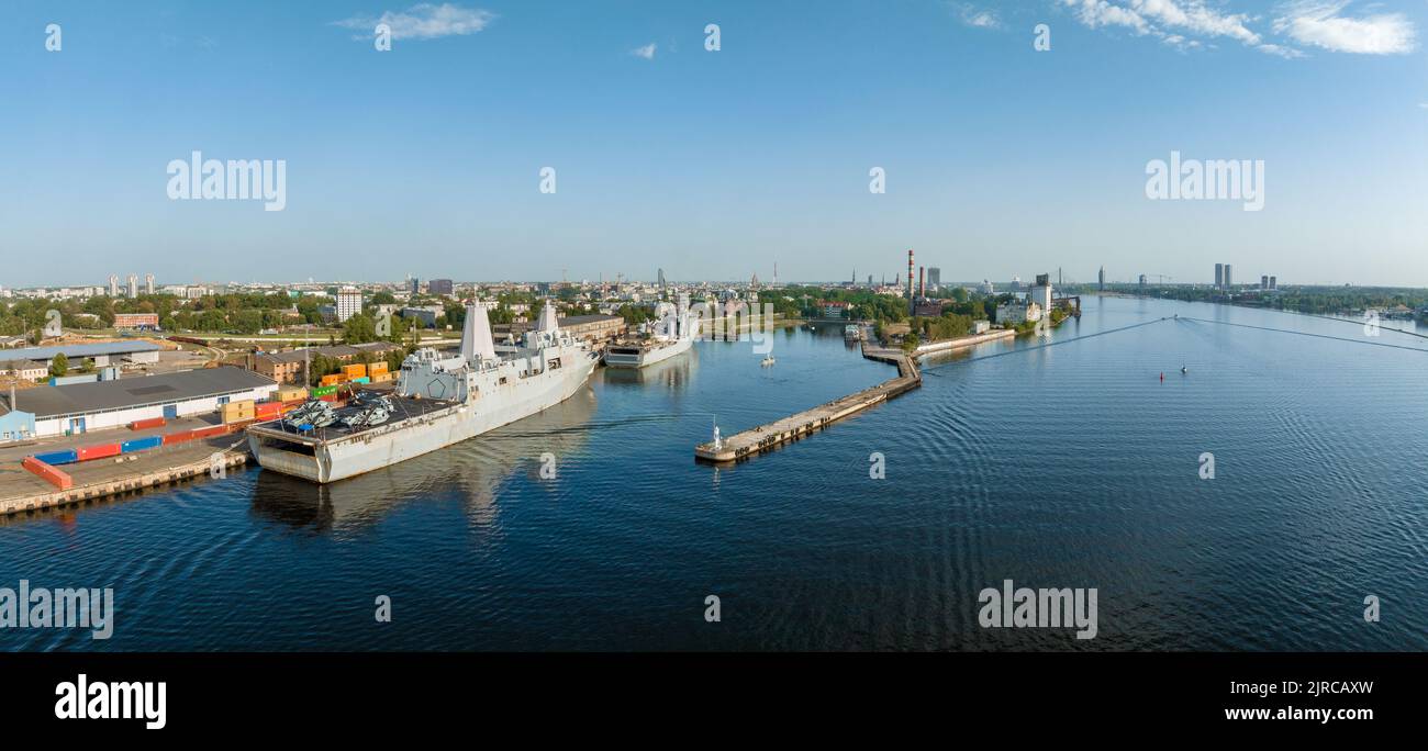 Combat ships of NATO countries in the port of Riga Stock Photo - Alamy