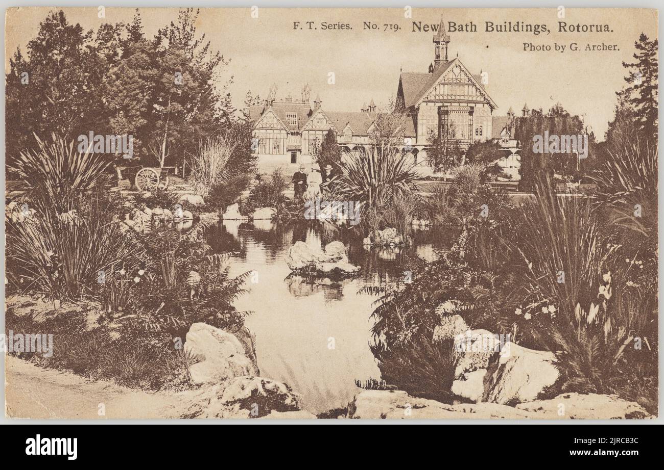 New Bath Buildings, Rotorua, 1900-1910, Rotorua, by George Archer. Gift ...