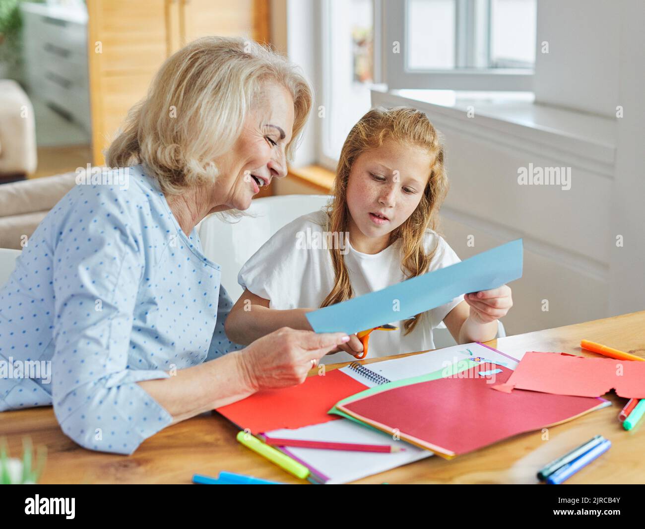 homework teaching education grandmother children granddaughter familiy ...