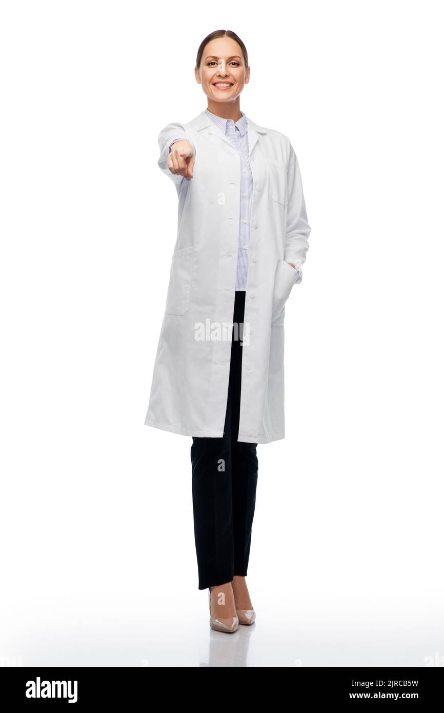 Woman scientist pointing finger hi-res stock photography and images - Alamy