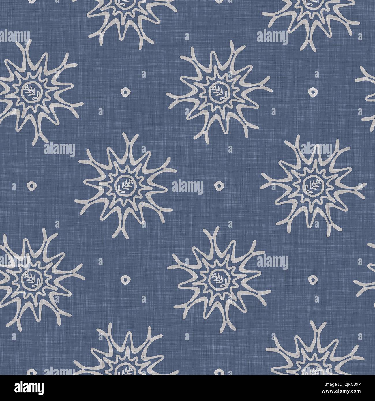 Seamless christmas snowflake woven linen pattern. Two tone seasonal ...