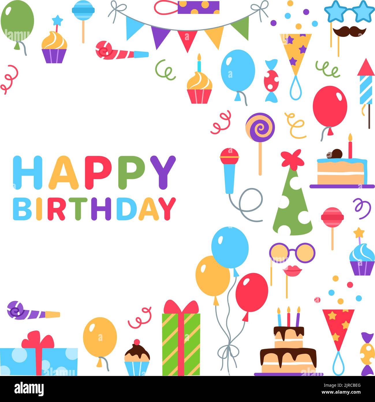 Happy Birthday background. Greeting card Stock Vector Image & Art - Alamy