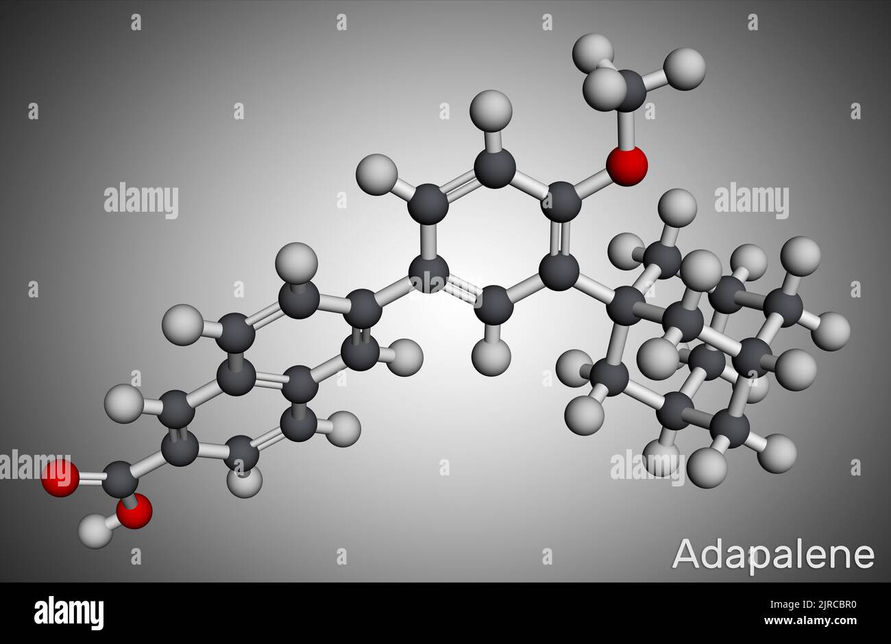 Adapalene molecule. It is third-generation anti-comedogenic ...