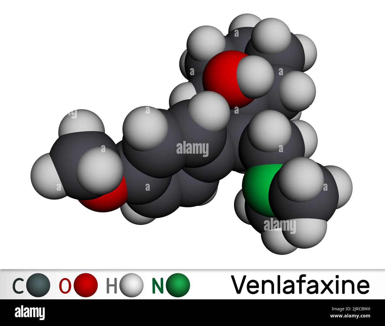Venlafaxine antidepressant drug molecule. It is used for the treatment ...