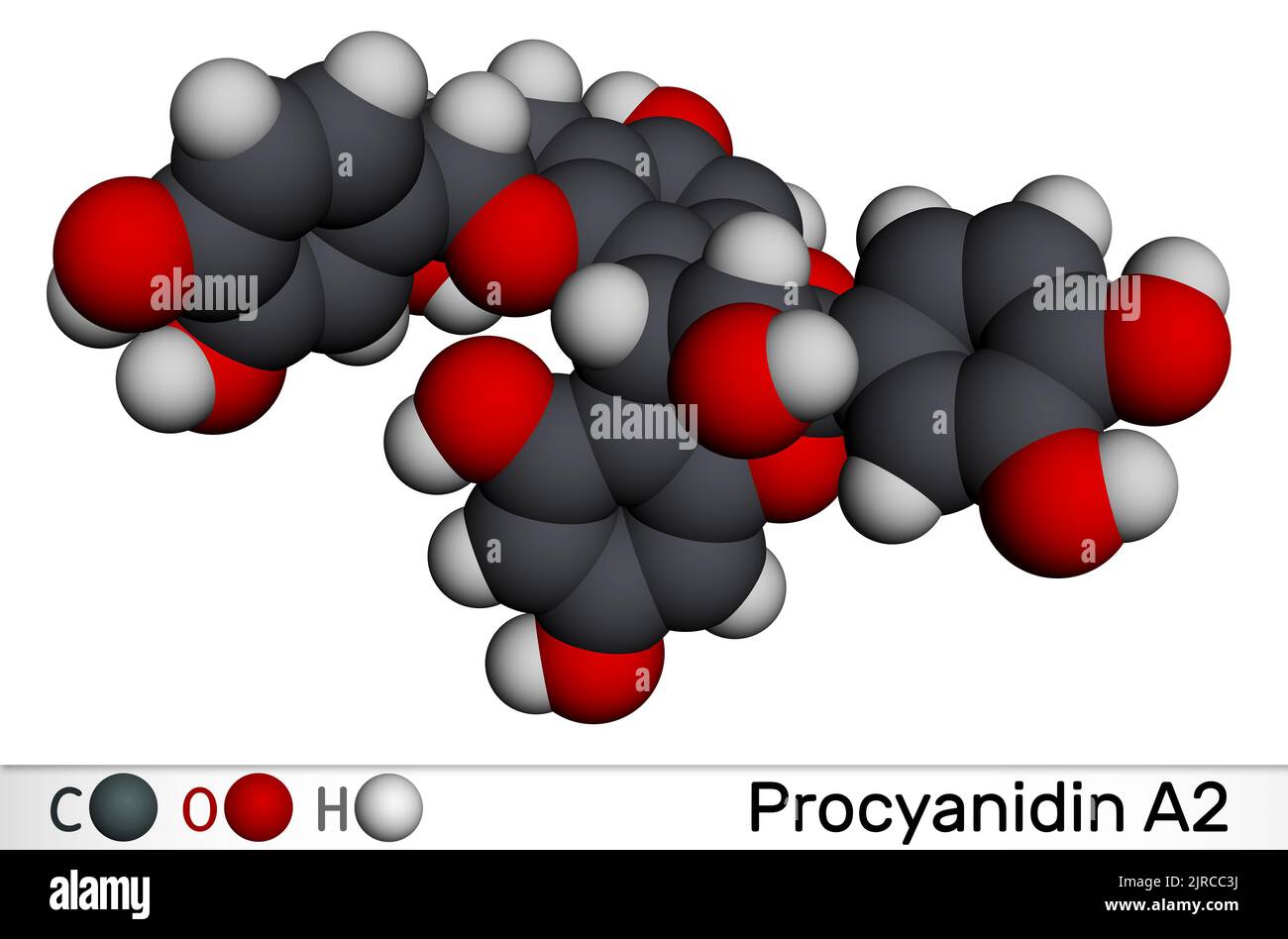 Procyanidin A2, proanthocyanidin A2 molecule. It is natural product ...