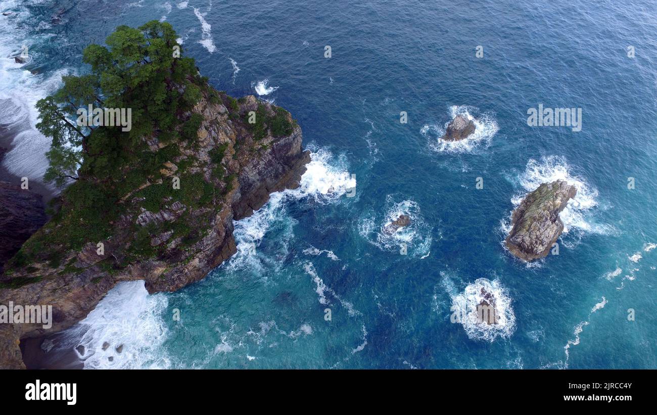 Overhead drone view cliffs sea hi-res stock photography and images - Alamy