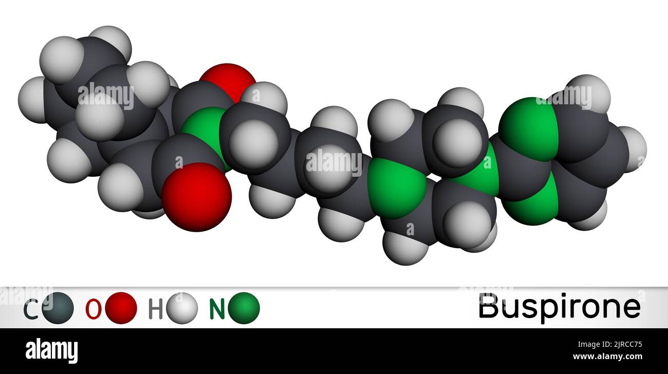 Buspirone molecule. It is anxiolytic drug for treatment of anxiety ...