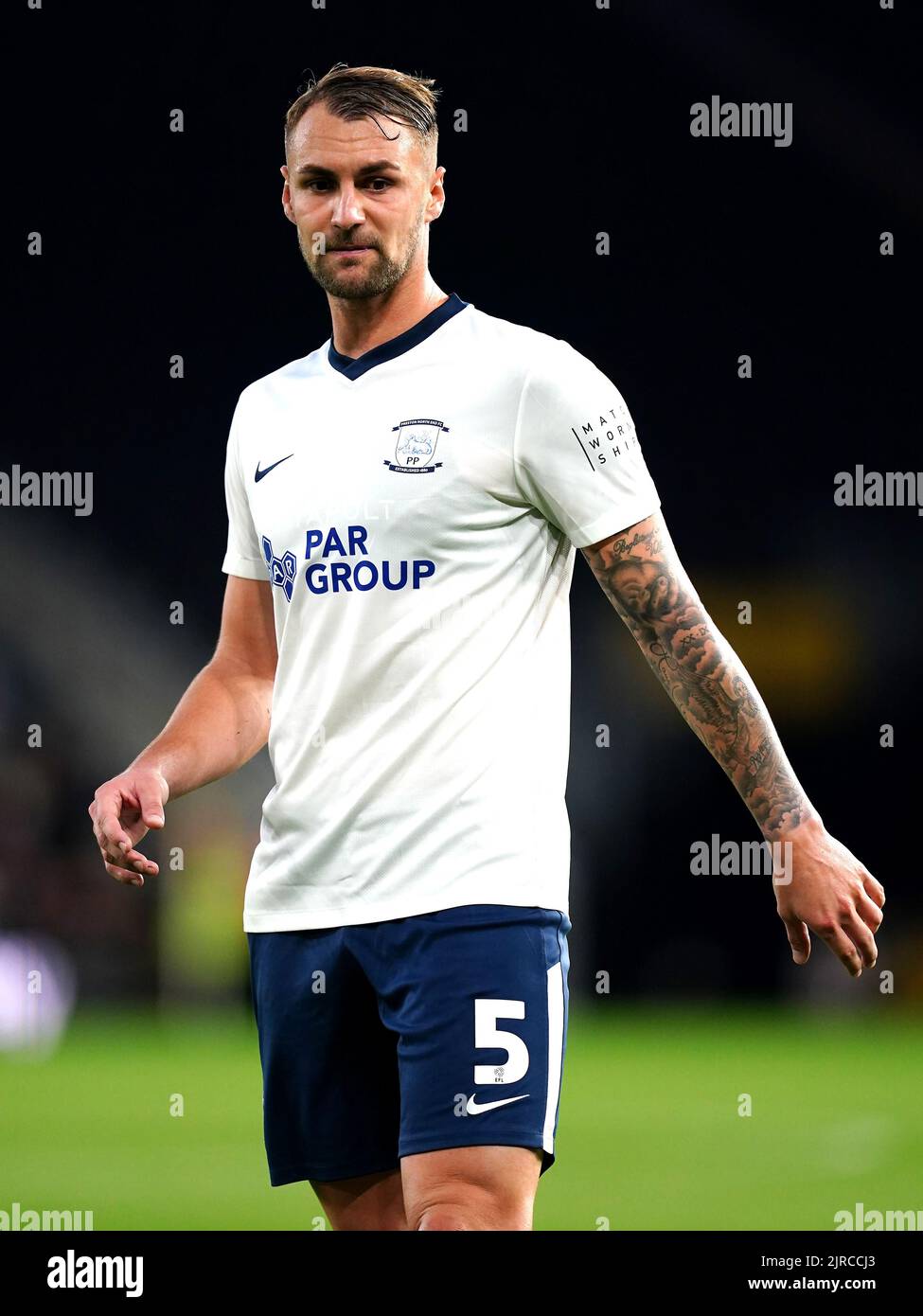 Preston North End's Patrick Bauer during the Carabao Cup second round ...