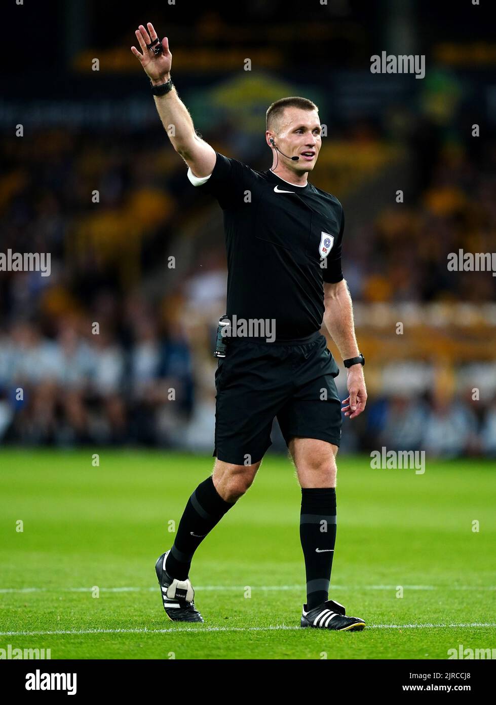 Referee Thomas Bramall during the Carabao Cup second round match at Molineux Stadium ...