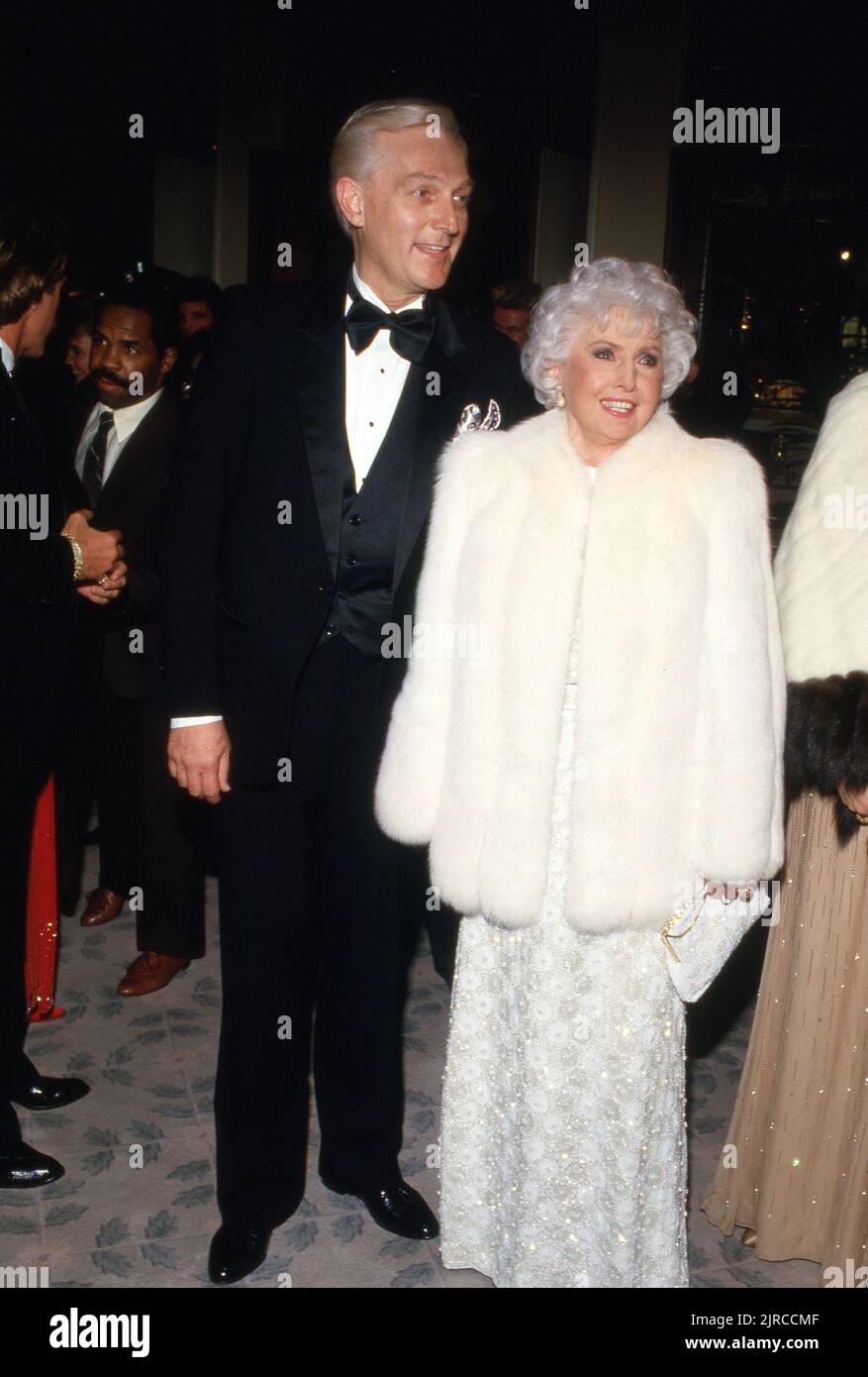 Dick Wells and Barbara Stanwyck at the 43rd Annual Golden Globe Awards ...