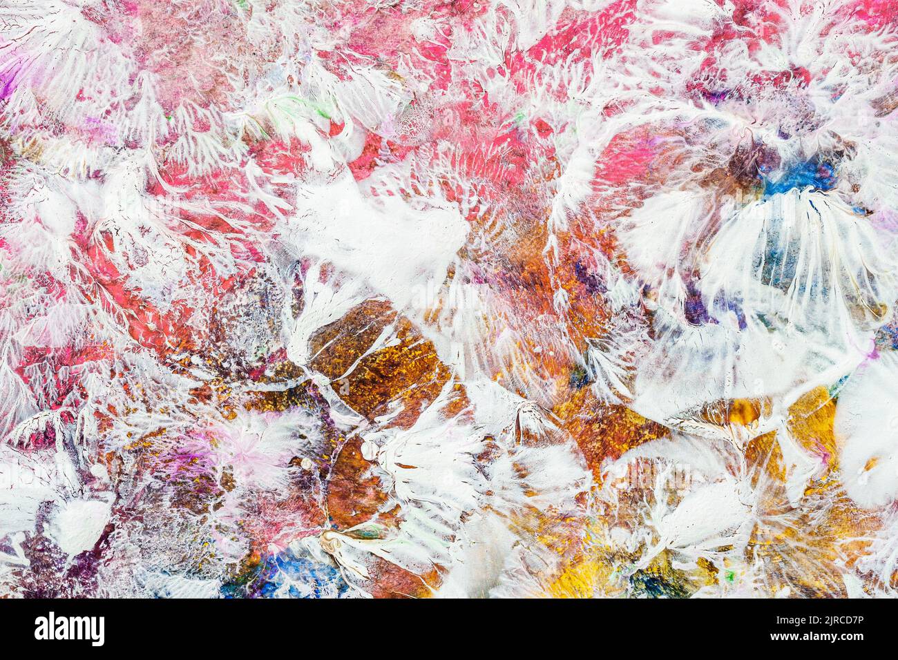 Bright colorful spray background and texture, drops and spots of paint ...