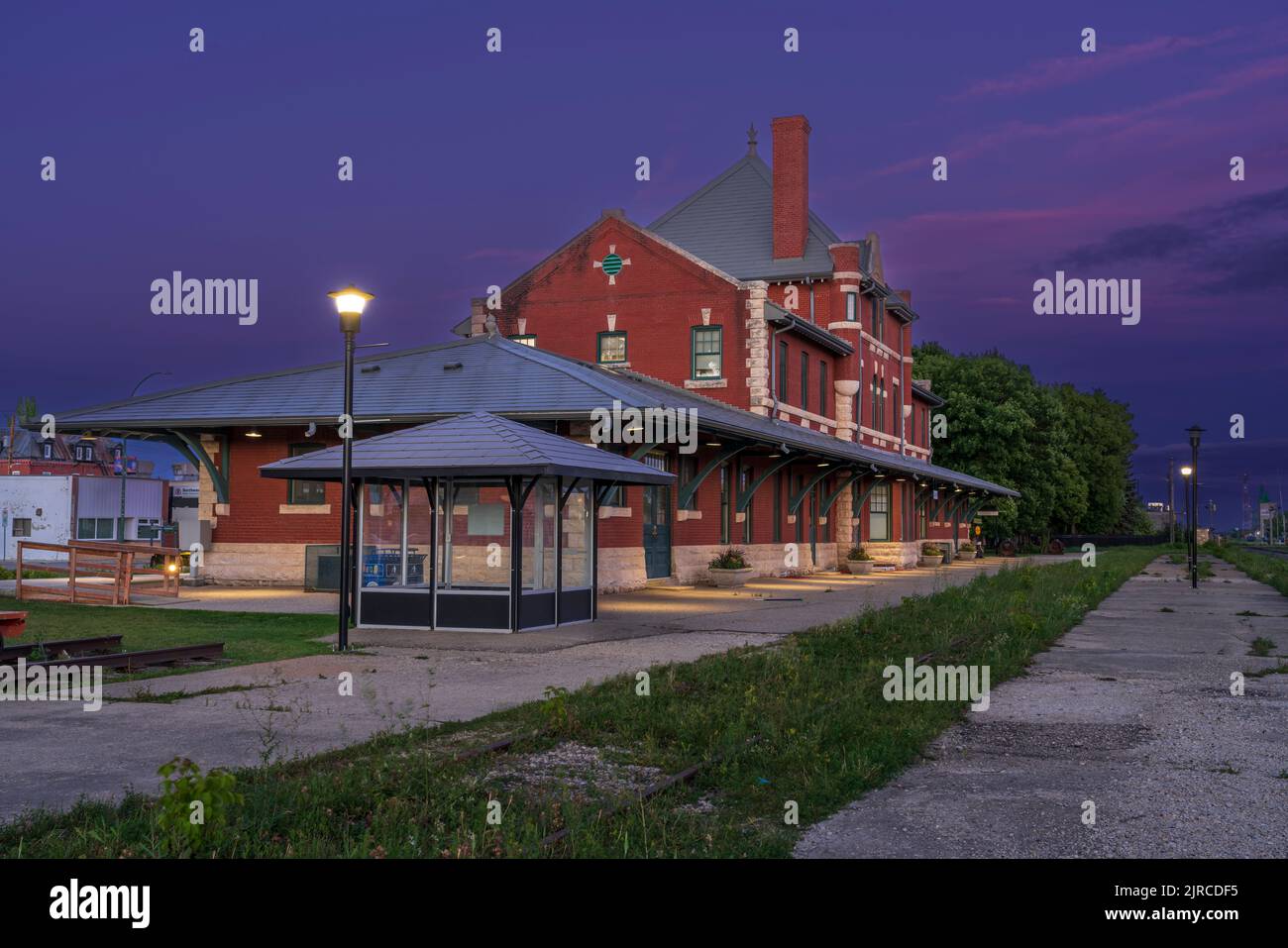 The historic CN Rail Railway Station in Dauphin, Manitoba, Canada Stock ...