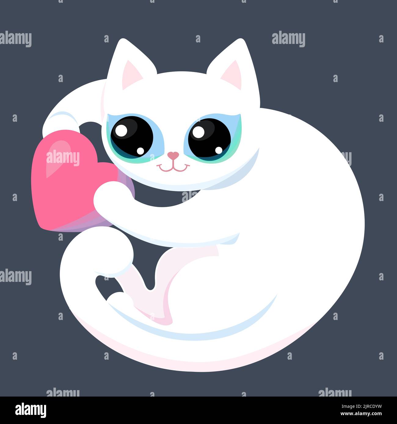 Cute little cat holding Stock Vector Images - Alamy