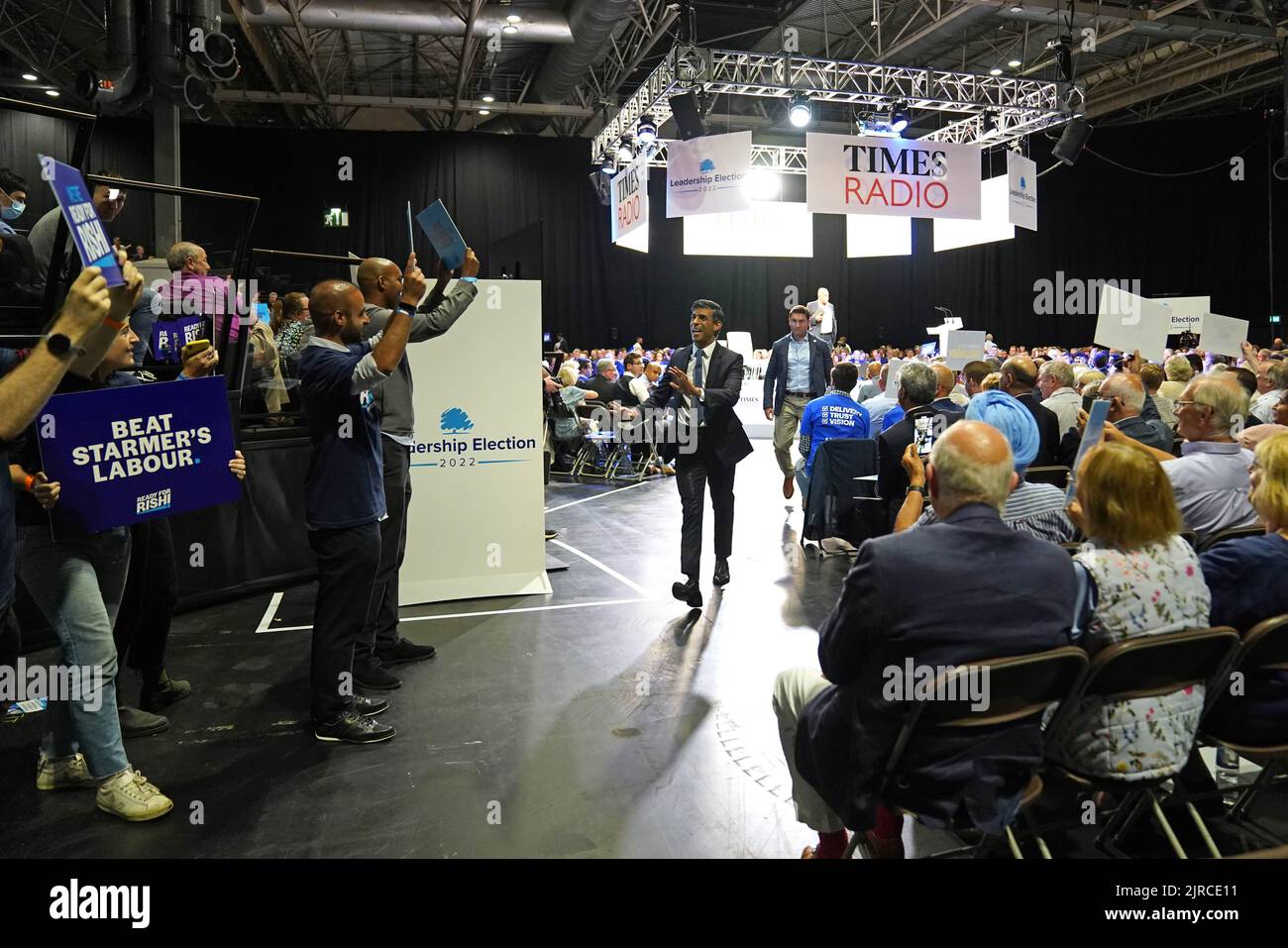 Rishi Sunak leaving the stage after a hustings event at the NEC in ...