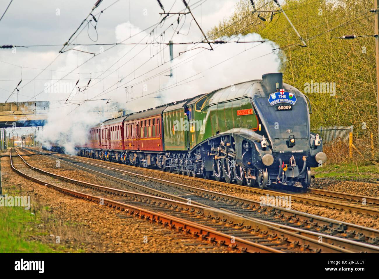 A4 Pacific no 60009 Union of South Africa heading south from Darlington ...