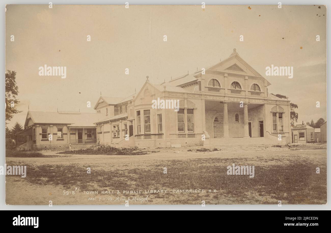 Town Hall and Public Library, Cambridge, New Zealand, 1909, Cambridge ...