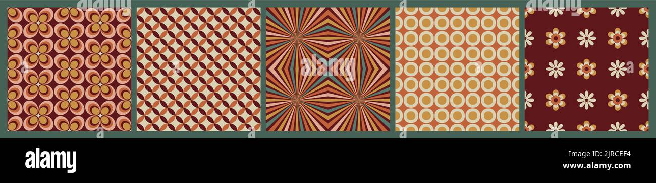 Set of 70 s seamless pattern. Retro geometric seamless background in ...