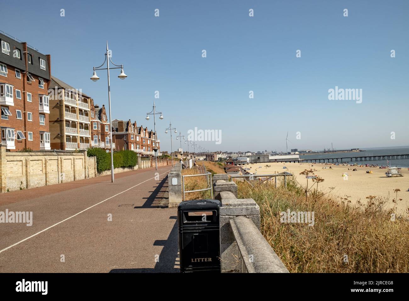 The promenade or esplanade in the seaside town of Lowestoft on the ...