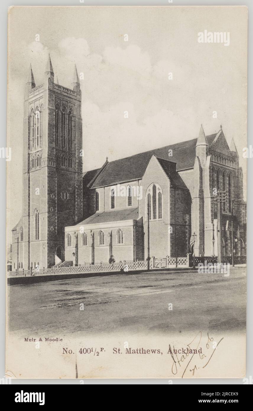 St Mathews, Auckland, 1905, Auckland, by Muir & Moodie Stock Photo - Alamy