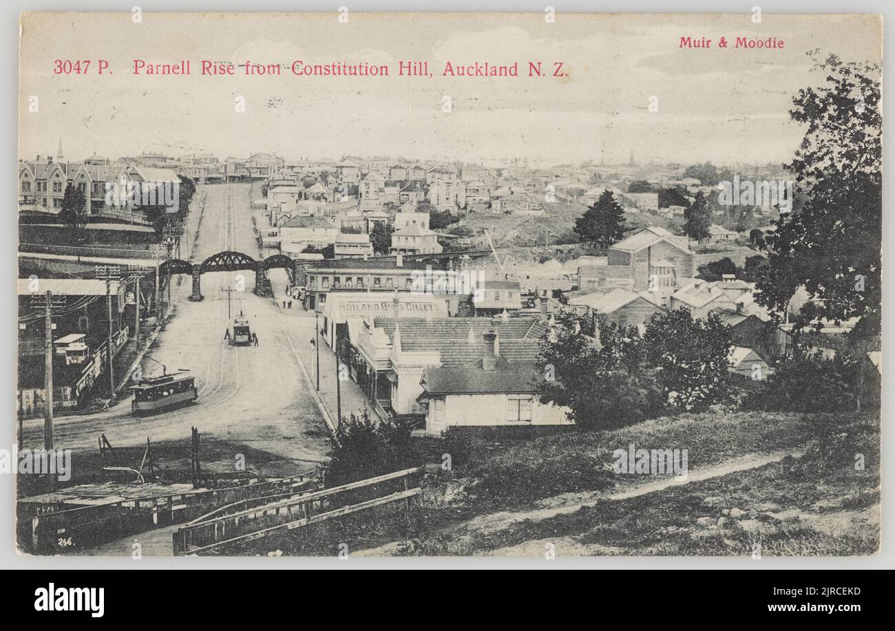 Parnell Rise from Constitution Hill, Auckland, New Zealand, 1908 ...