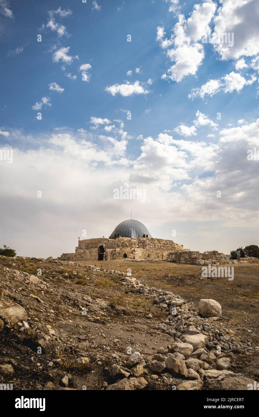 The exterior design of an ancient Umayyad Palace in Amman, Jordan with ...