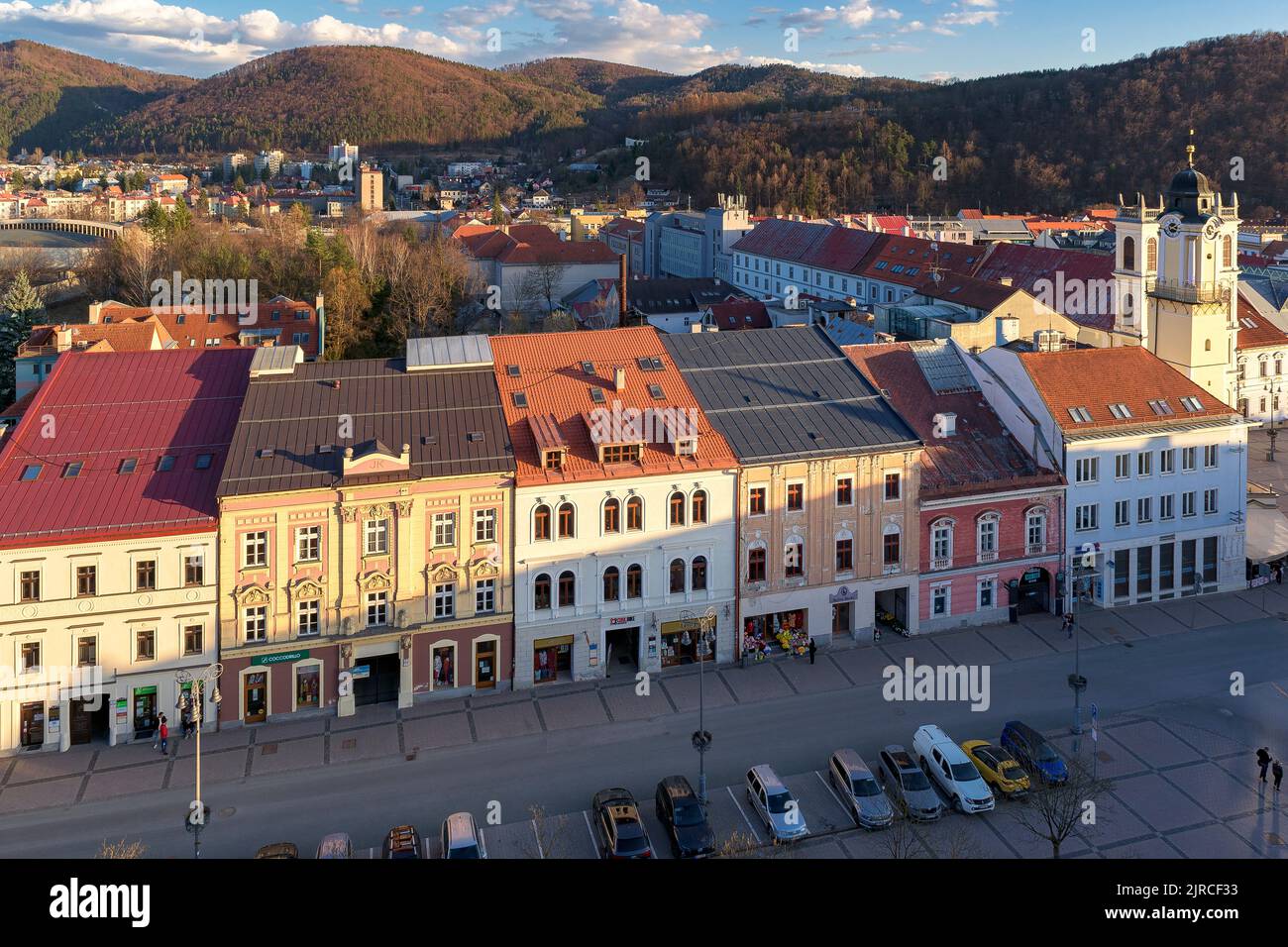 The cityscape view of Banska Bystrica town in the central Slovakia ...