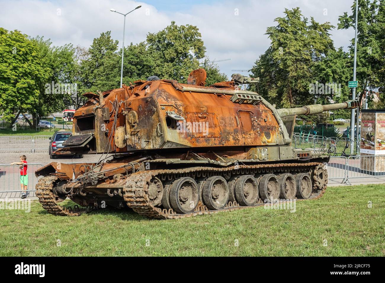Gdansk, Poland August, 23rd. 2022 Wrecks of Russian tanks, armored ...