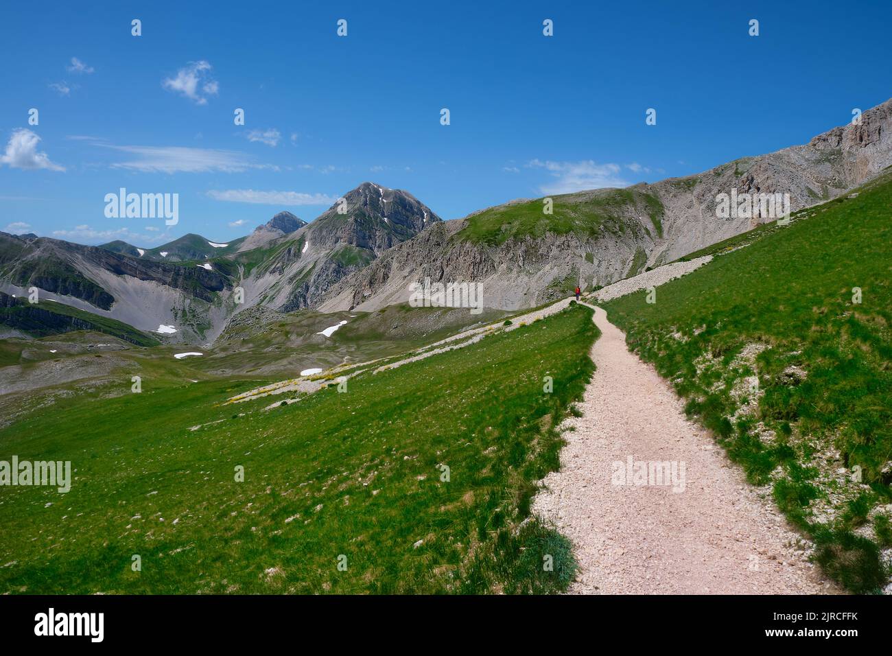 person who walks the path for the normal way of the summit of the great ...