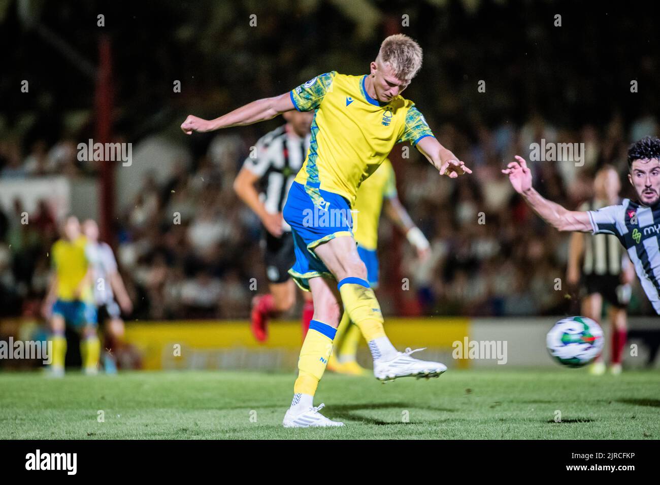 Sam Surridge #16 of Nottingham Forest scores his teams third of the ...