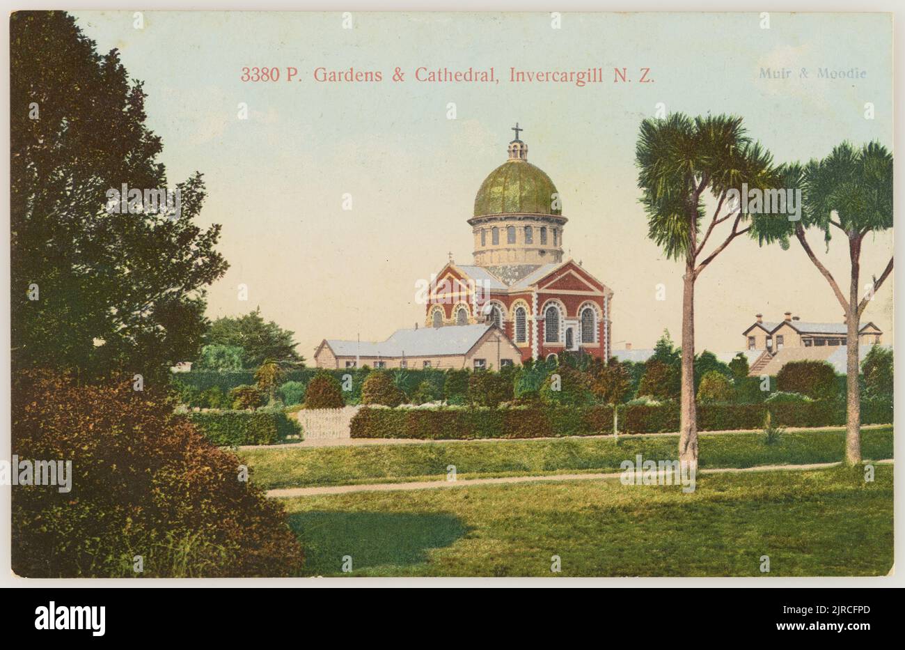 Gardens and Cathedral, Invercargill, New Zealand, 1906, Invercargill ...
