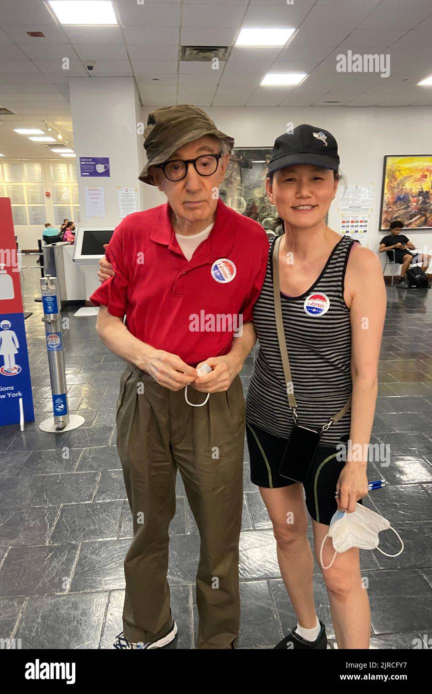 Woody Allen and wife Soon-Yi voted at the poll site in Hunter College ...