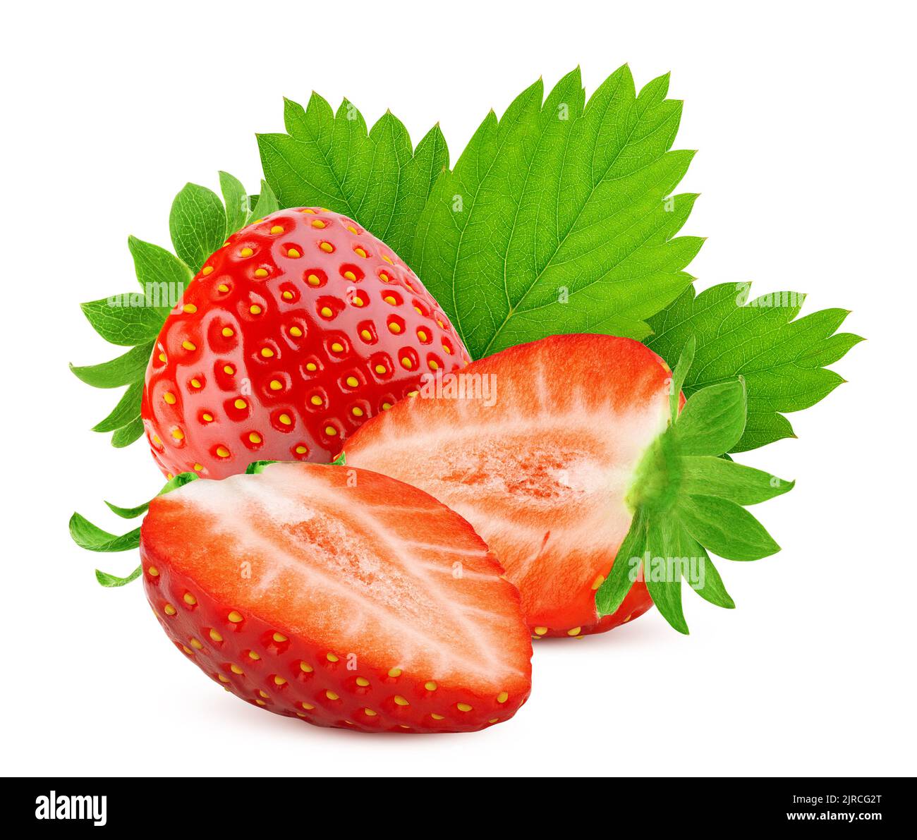 strawberry isolated on white background, clipping path, full depth of ...