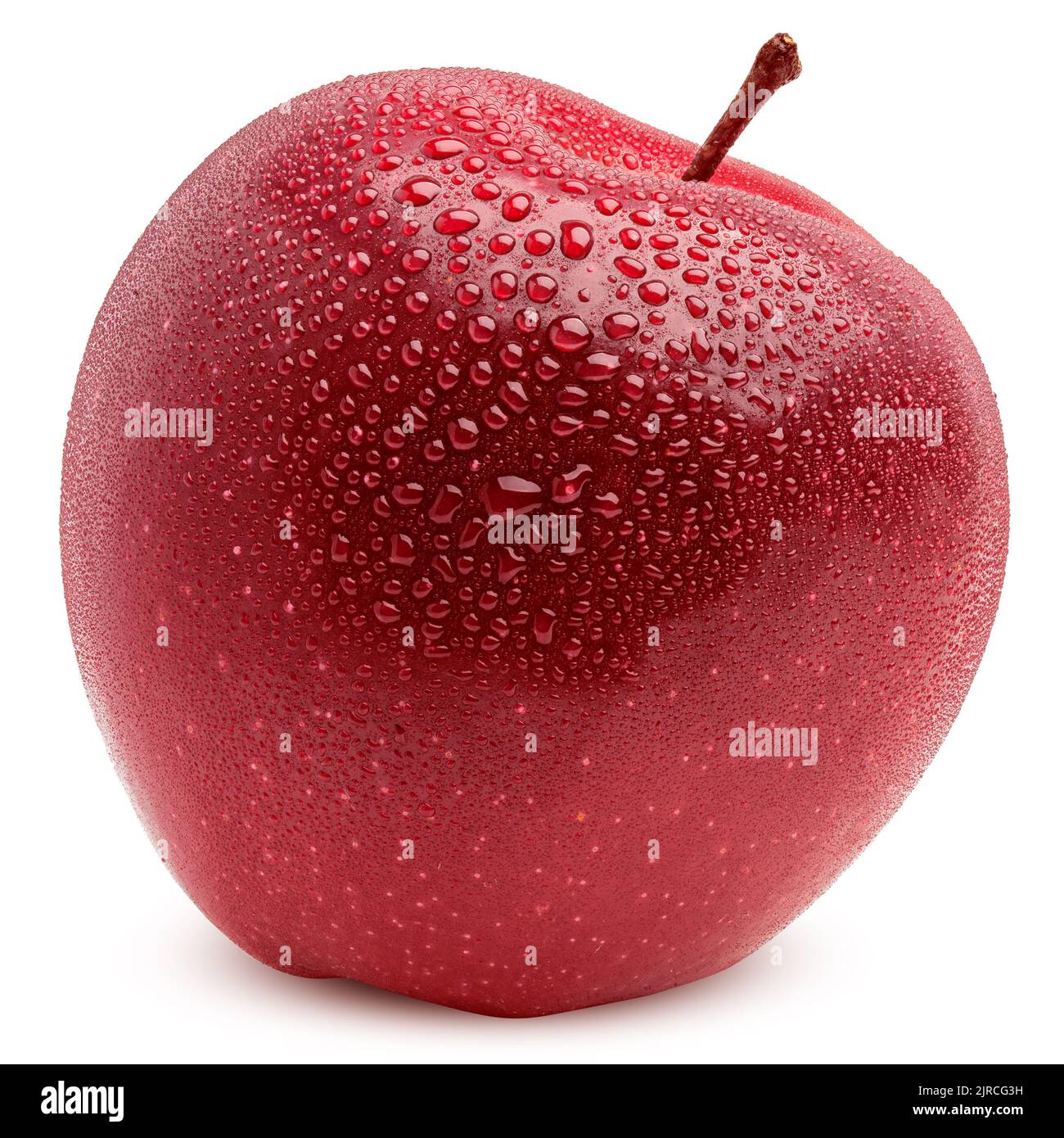 Red apple with water drops isolated on white background, clipping path ...